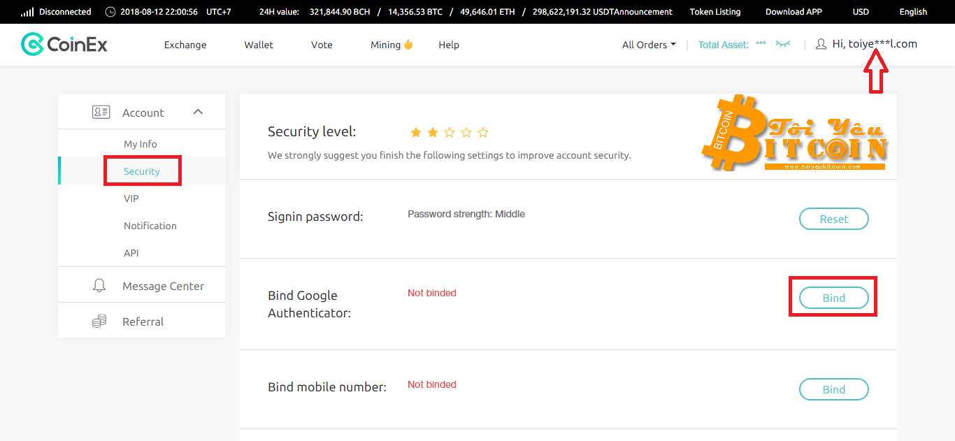 Sàn CoinEx: Hướng dẫn Đăng ký, Xác minh, Nạp/Rút tiền và Mua bán giao dịch